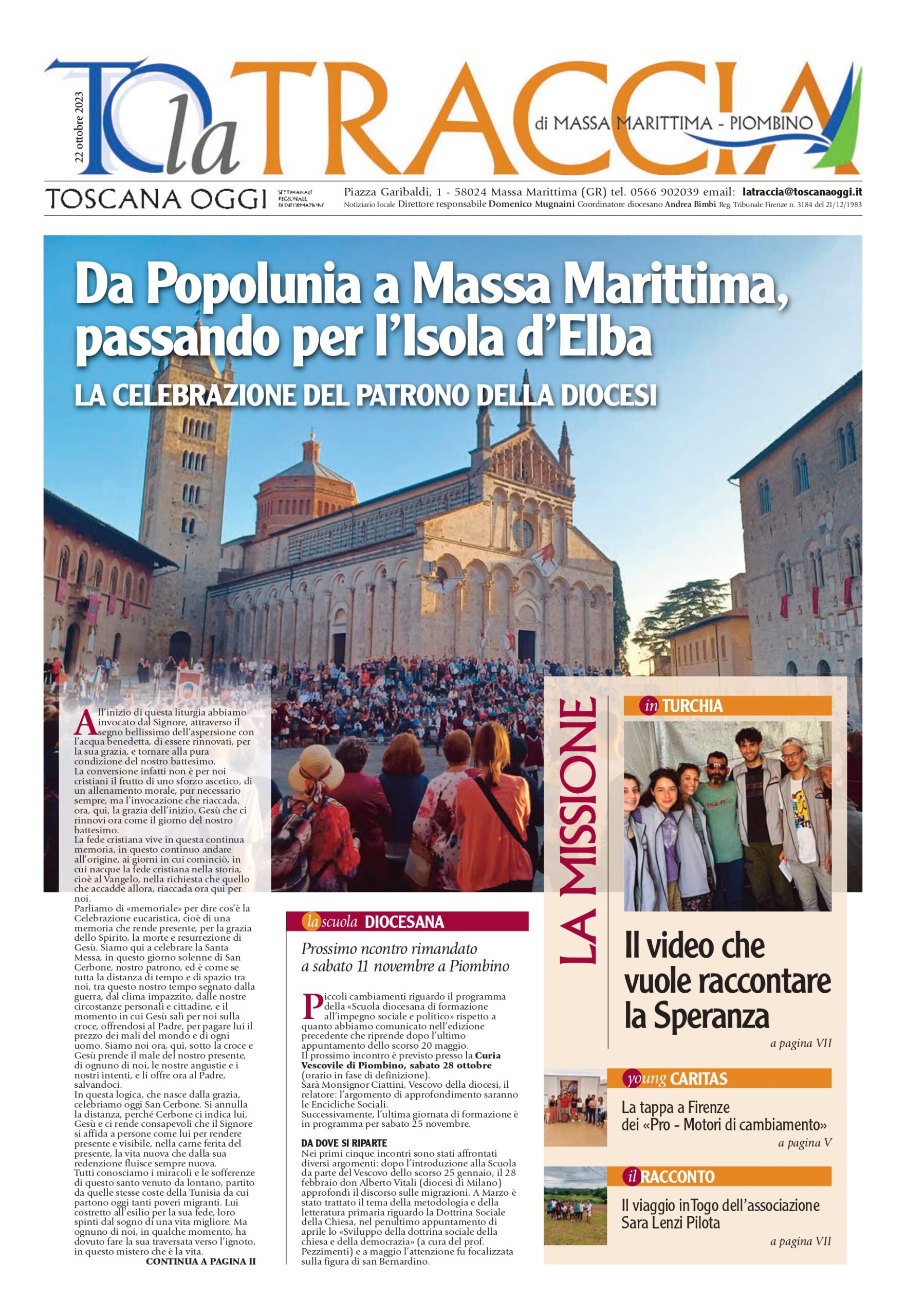 La Traccia n. 38/2023 – Diocesi di Massa Marittima Piombino