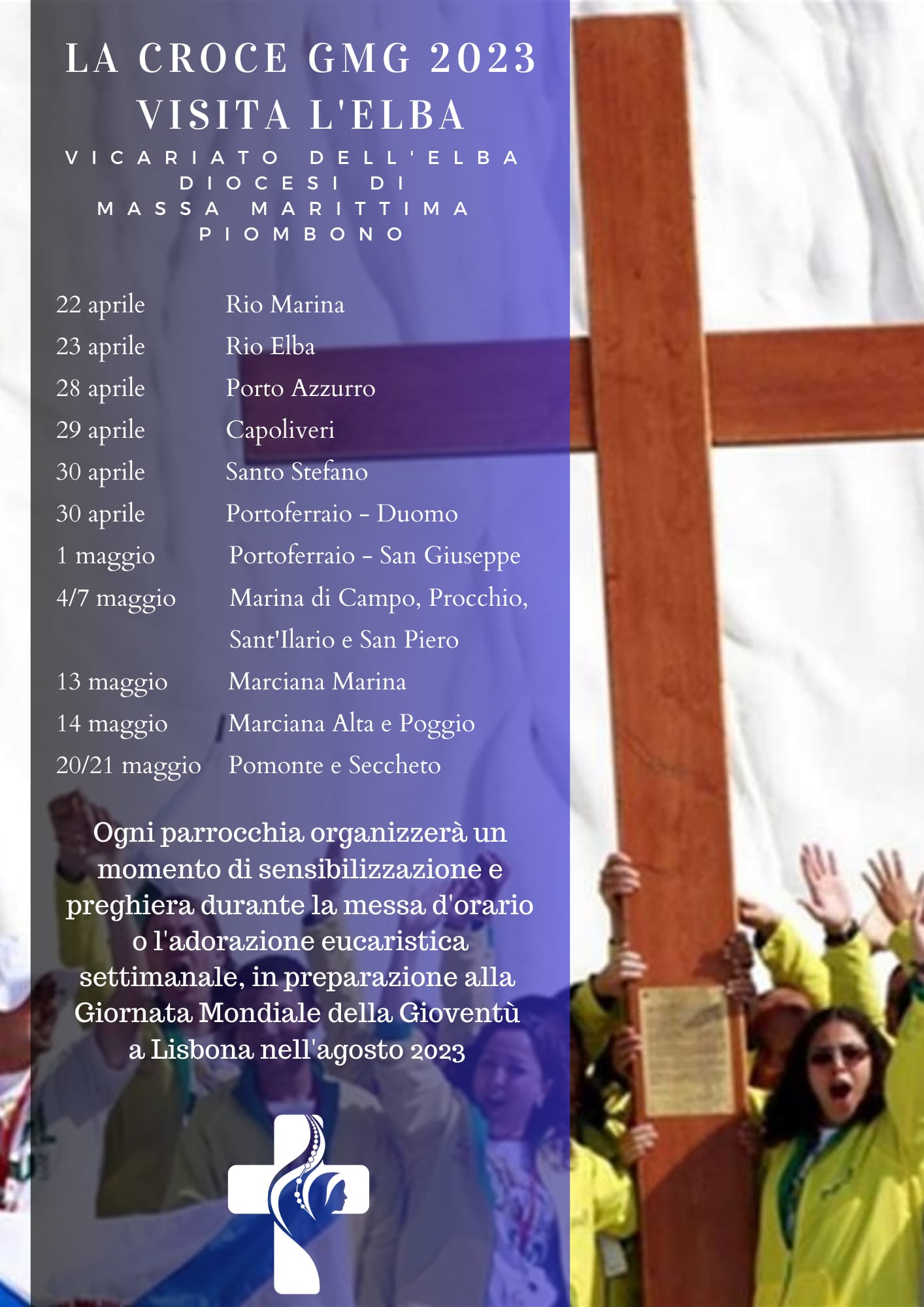 La Croce GMG visita l'Elba - Diocesi Massa Marittima