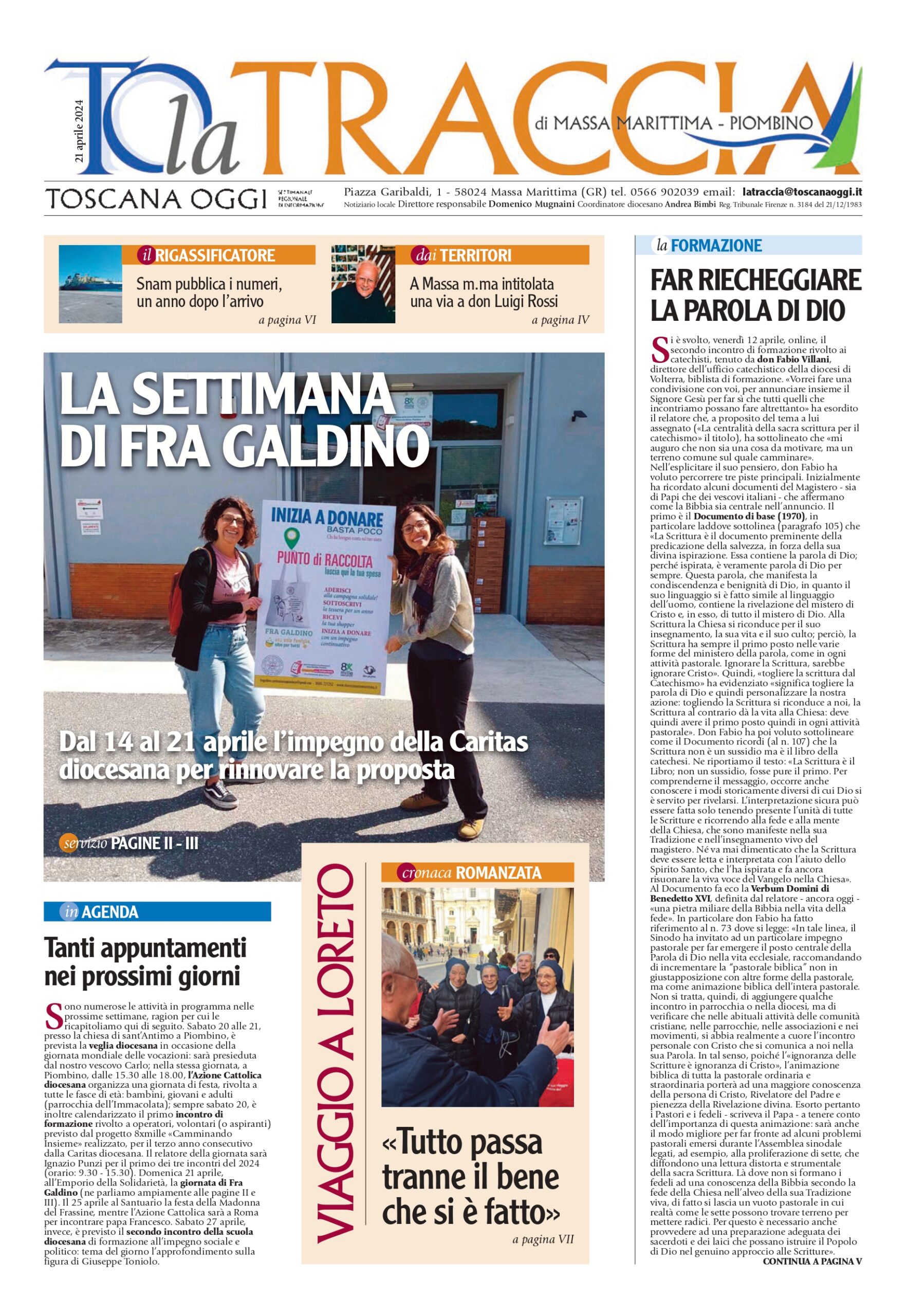 La Traccia n. 15/2024 - Diocesi Massa Marittima